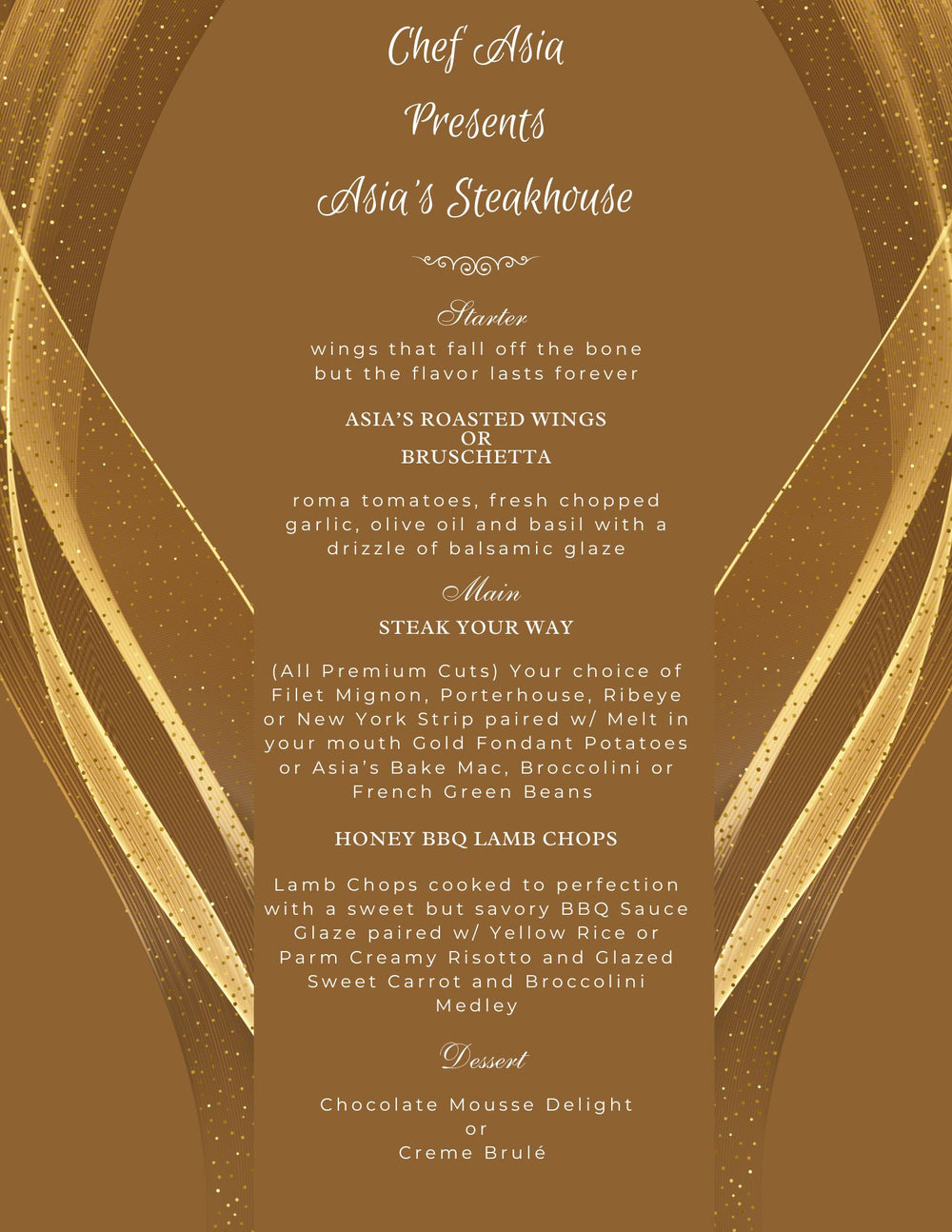 Private Event Menu Options – Asia's Kitchen of Love LLC